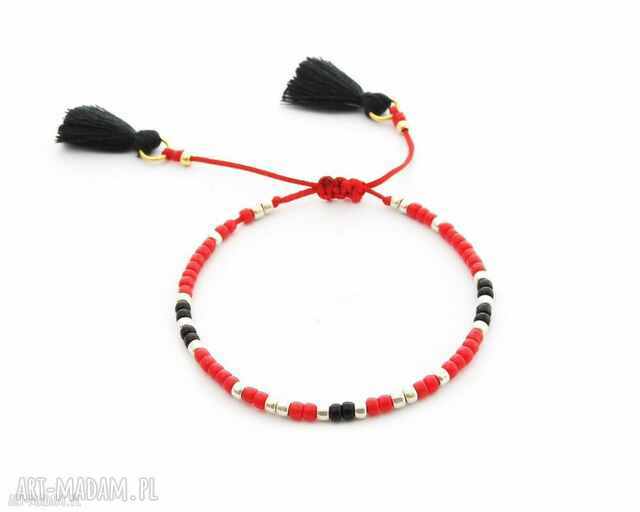 bransoletka minimal red boho ღ art-Madam.pl