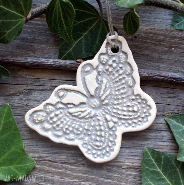 dekoracje motylek zawieszka ceramiczna ღ art-Madam.pl