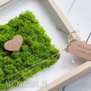 ramka z mchem chrobotkiem z dedykacją na urodziny imieniny podziękowania - unikatowe dekoracje ...
