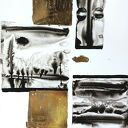 azyl abstrakcja ręcznie malowana i złocona o wymiarach 50cm x 70cm ღ ...