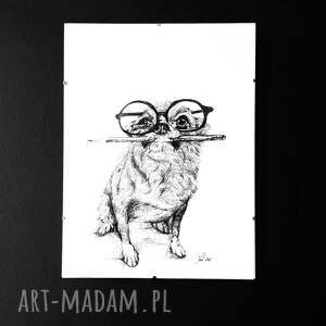 pies rysunek na ścianę grafika - homeart