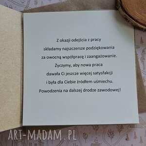 kartka na odejście z pracy powodzenia w nowej - Kartkodzielo ღ art-Madam.pl