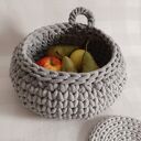 koszyk z grubego sznurka bawełnianego - Ręczne Sploty ღ art-Madam.pl