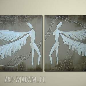 anioły szczęścia a16 XXL 140x70cm obraz duży na płótnie ღ art-Madam.pl