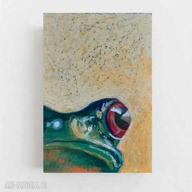 żaba rysunek A5 pastele olejne ღ art-Madam.pl