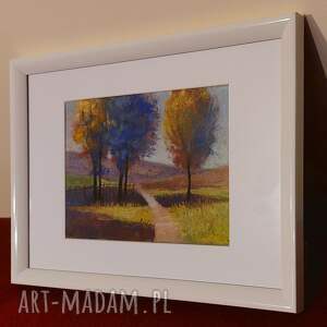drzewa rysunek w ramie pastele suche - awangardowe obrazy ღ art-Madam.pl