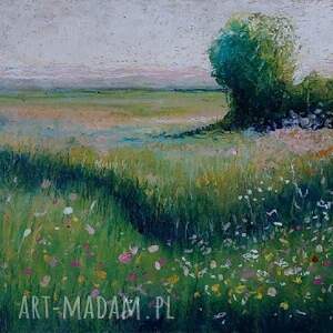 obrazy łąka rysunek A3 pastelami olejnymi ღ art-Madam.pl