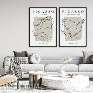 zestaw plakatów szkice - format 50x70 cm, plakaty picasso grafika, plakat ღ art-Madam.pl