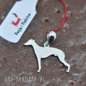whippet / chart angielski wisiorek z psem srebro - pies z chartem. z ...