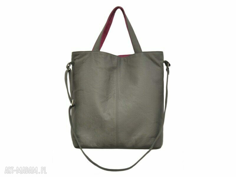 Plenty more • 16 0006 szara duża torebka damska z paskiem na