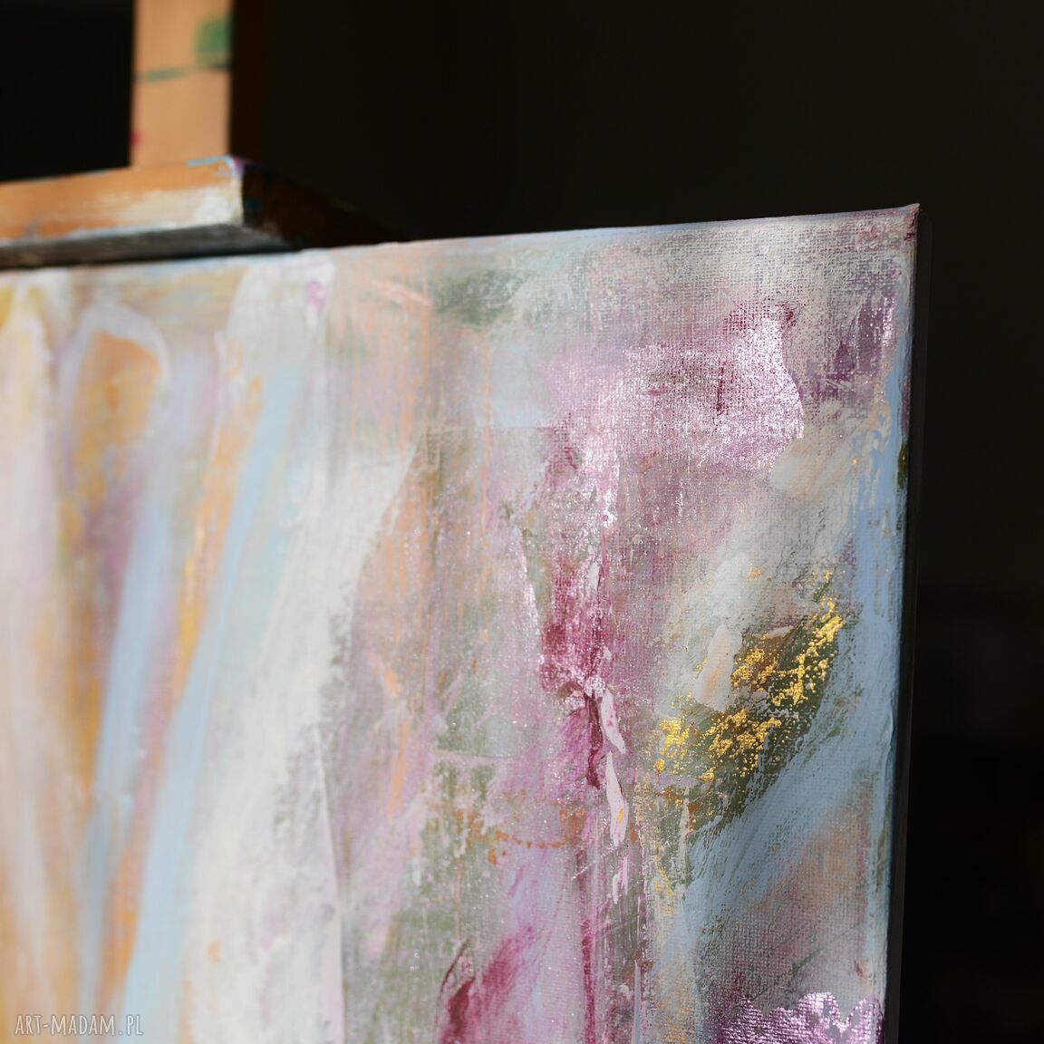 nowoczesny obraz do salonu akrylowy "dotyk" pastele abstrakcja ...