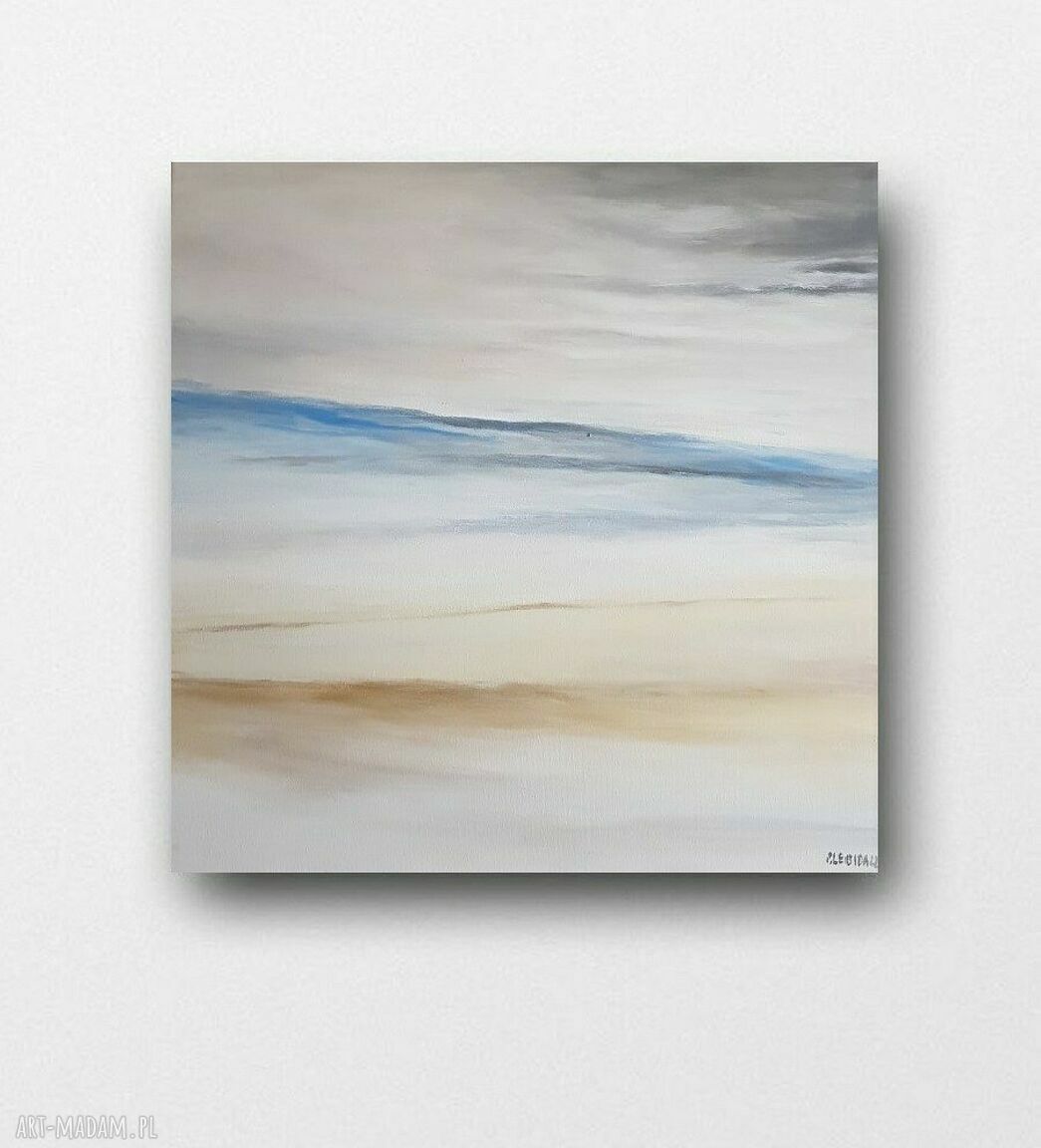abstrakcja obraz akrylowy formatu 60/60 cm - akryl, obrazy dom szare ...