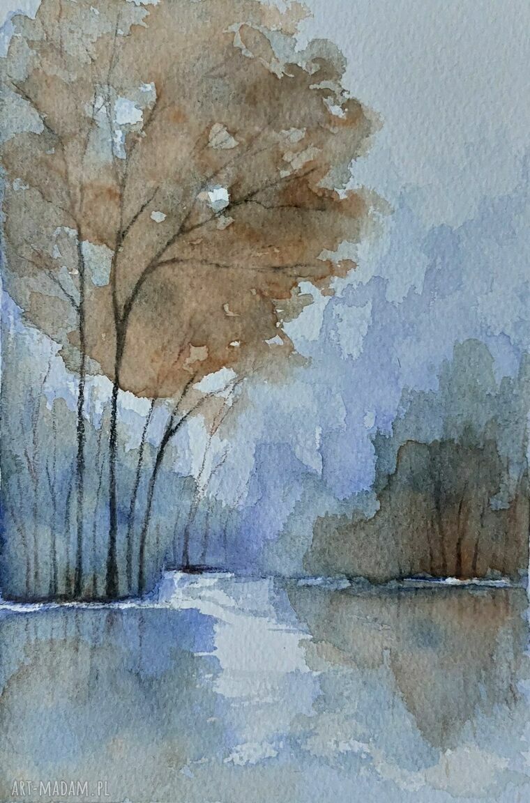 Drzewa Akwarela Formatu A5 - Obrazy ღ art-Madam.pl