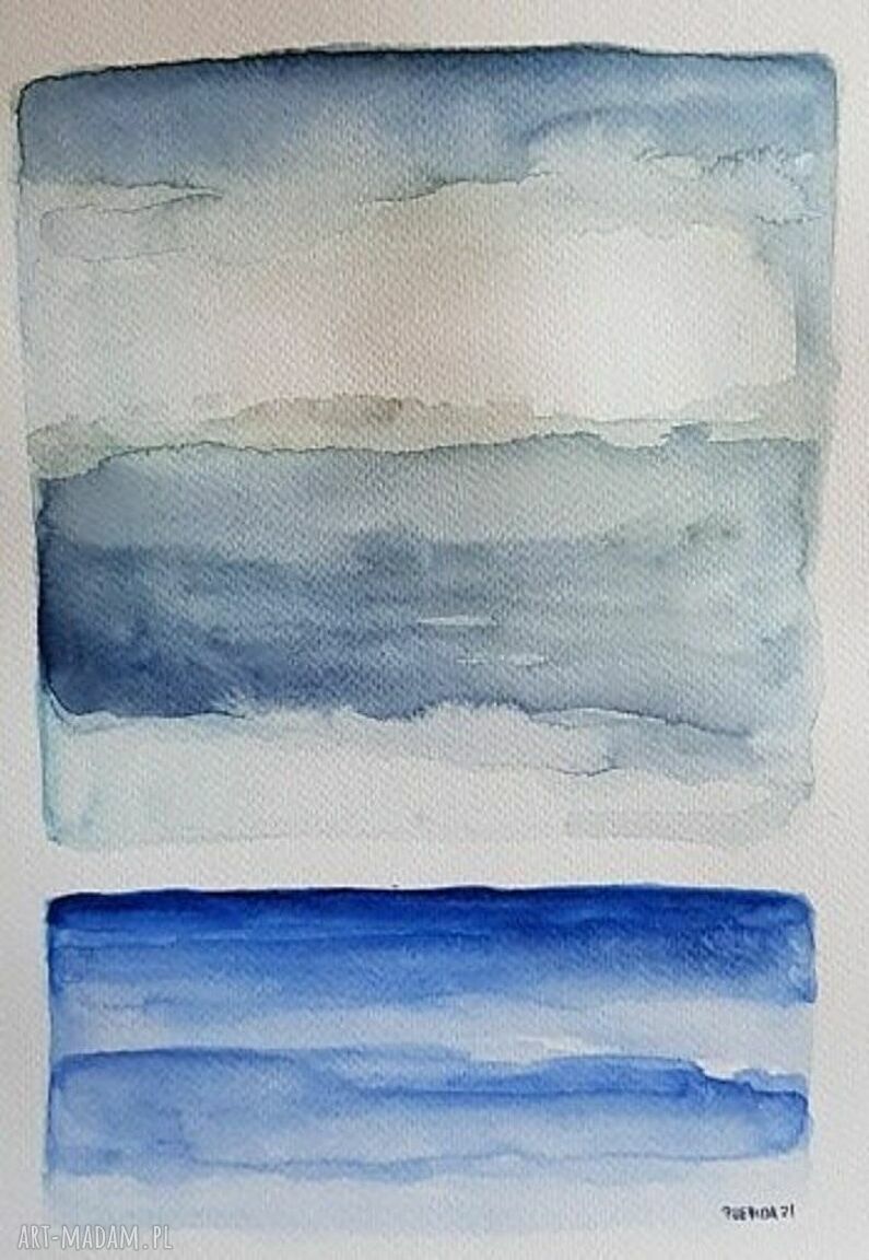morze akwarela formatu a4 ღ art-Madam.pl