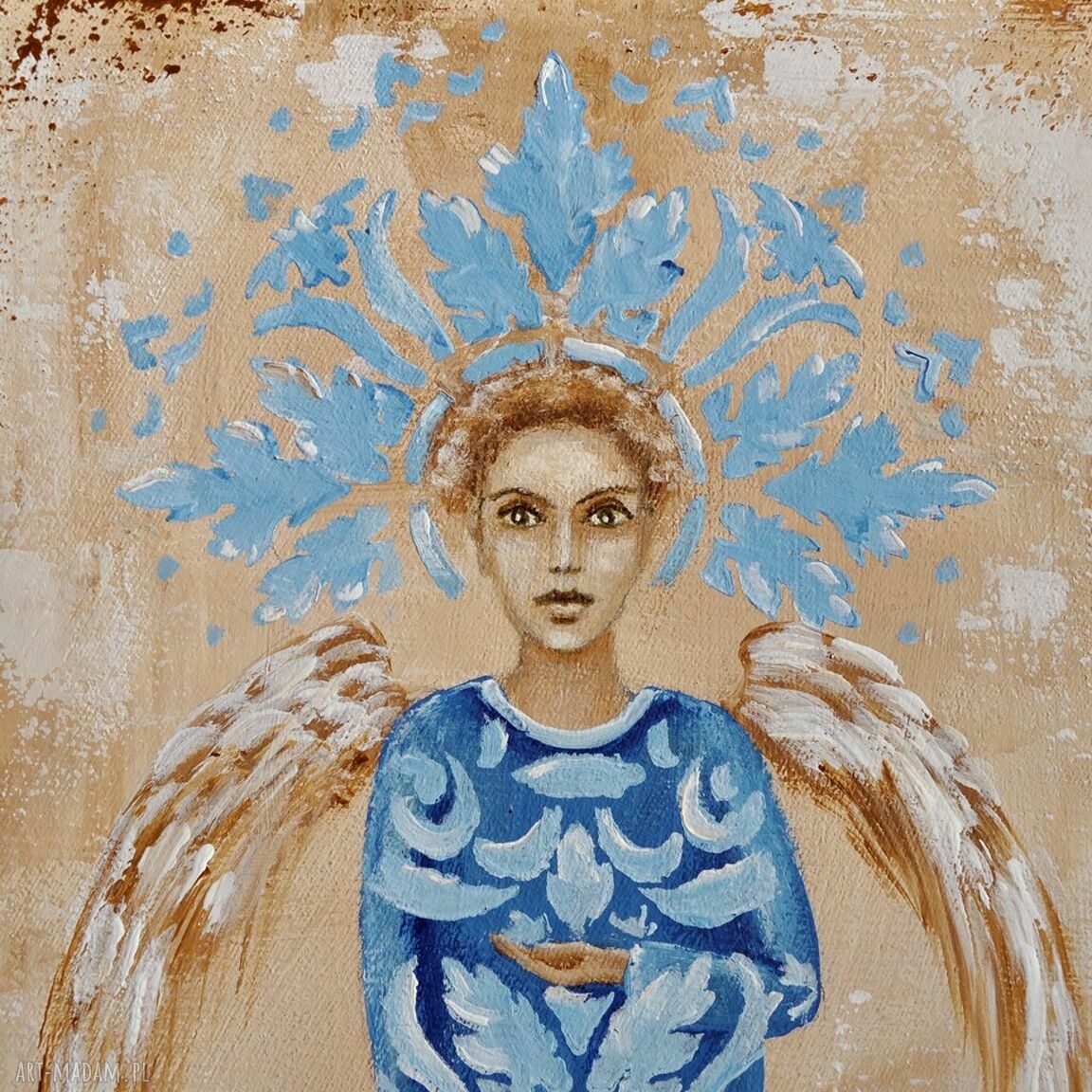 anioł aylin oryginalny obraz malowany na płótnie - ręcznie postać ღ art ...