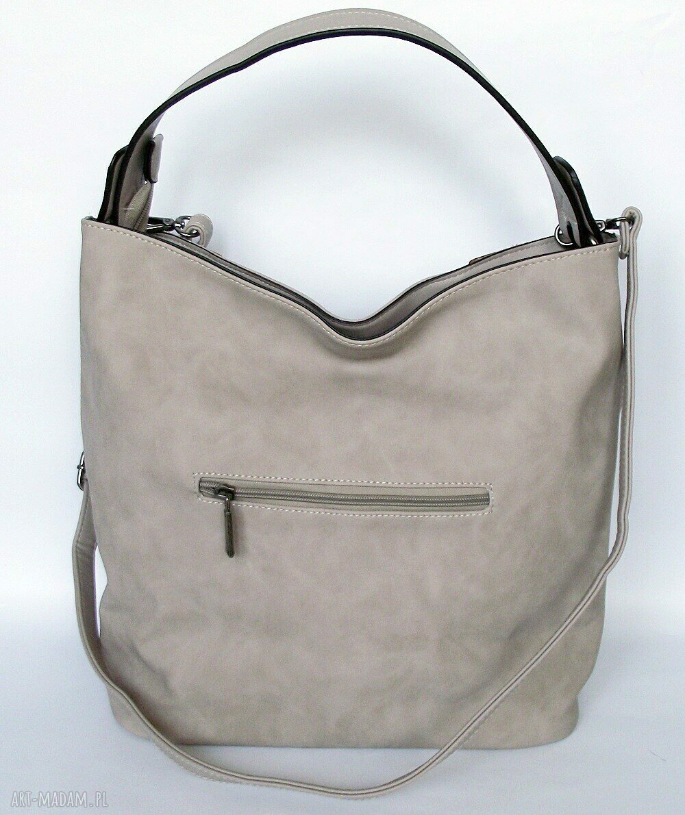 Fizka handmade • Beżowa torba na torebki na ramię