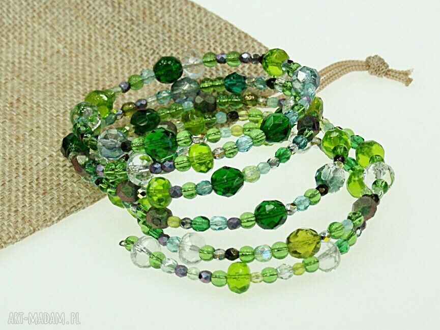 bransoletka - leśna polana B3, drucie pamięciowym, prezent biżuteria ღ ...