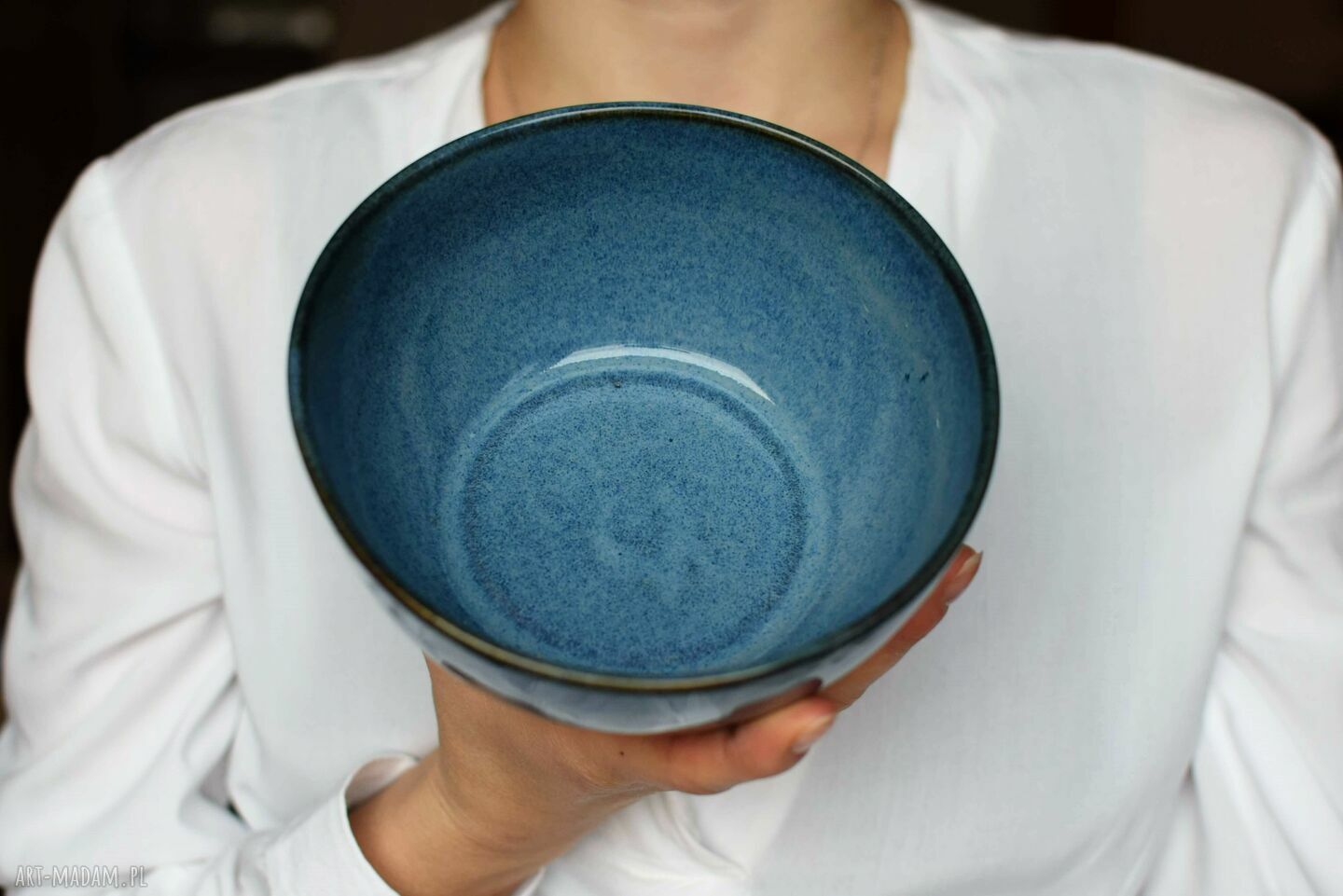 miska ceramiczna morski błękit 500ml - prezent do kuchni, ceramika ...