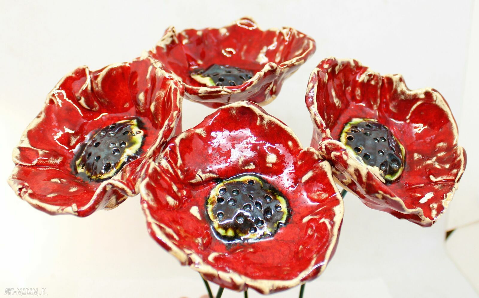 ceramiczne maki mega wielkie na drucie na sztuki kwiaty do ogrodu ...