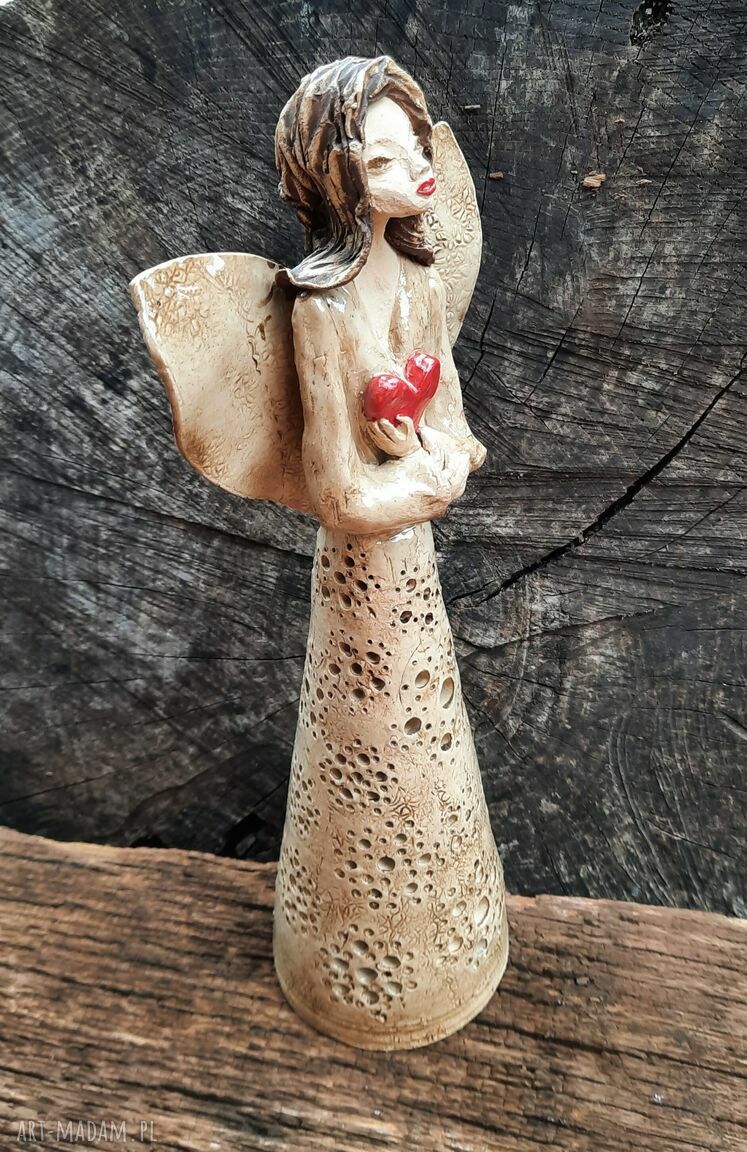 dekoracje ceramiczny anioł lampion ღ art-Madam.pl