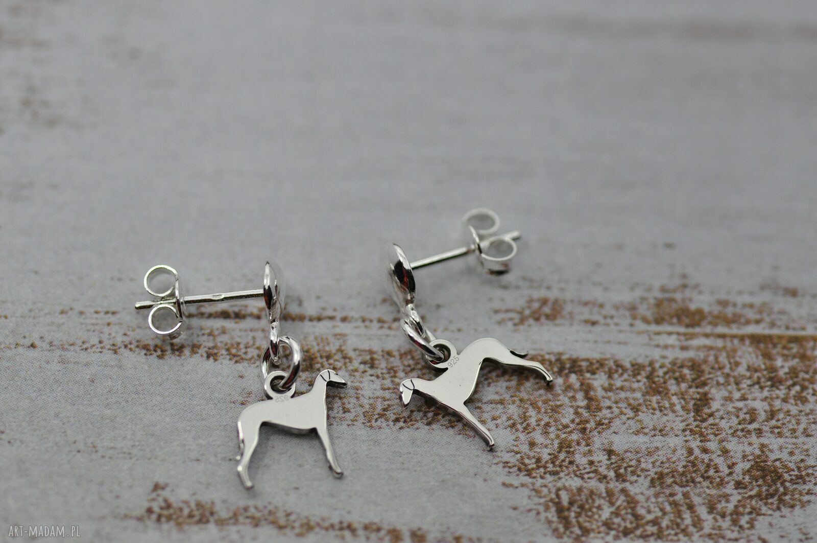 chart arabski sloughi kolczyki srebrne pr ღ art-Madam.pl