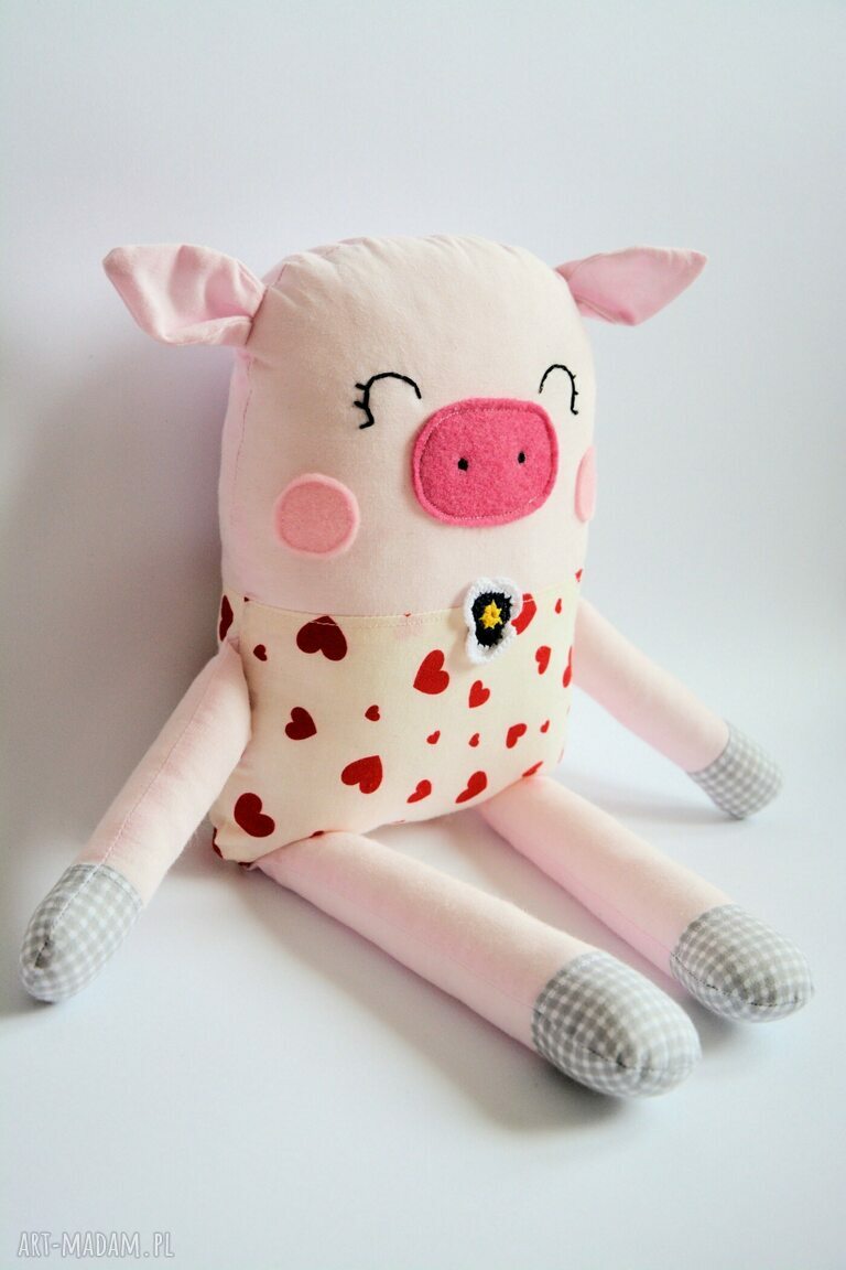 Motylarnia • Chrumka świnka z klasą w serca dla dziecka maskotki