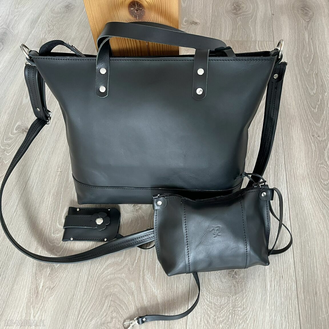 Czarna Torba na Ramie ze Skóry Format a Torebki - Robert Zmuda ღ art ...