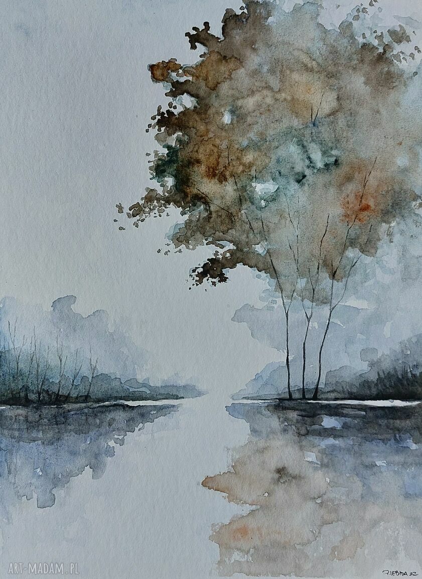 obrazy drzewa akwarela formatu 24/32 cm ღ art-Madam.pl
