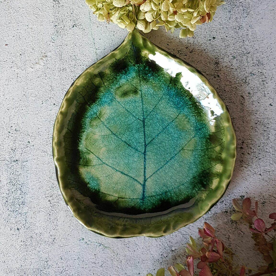 unikatowe ceramika dwukolorowy listek ceramiczny ღ art-Madam.pl