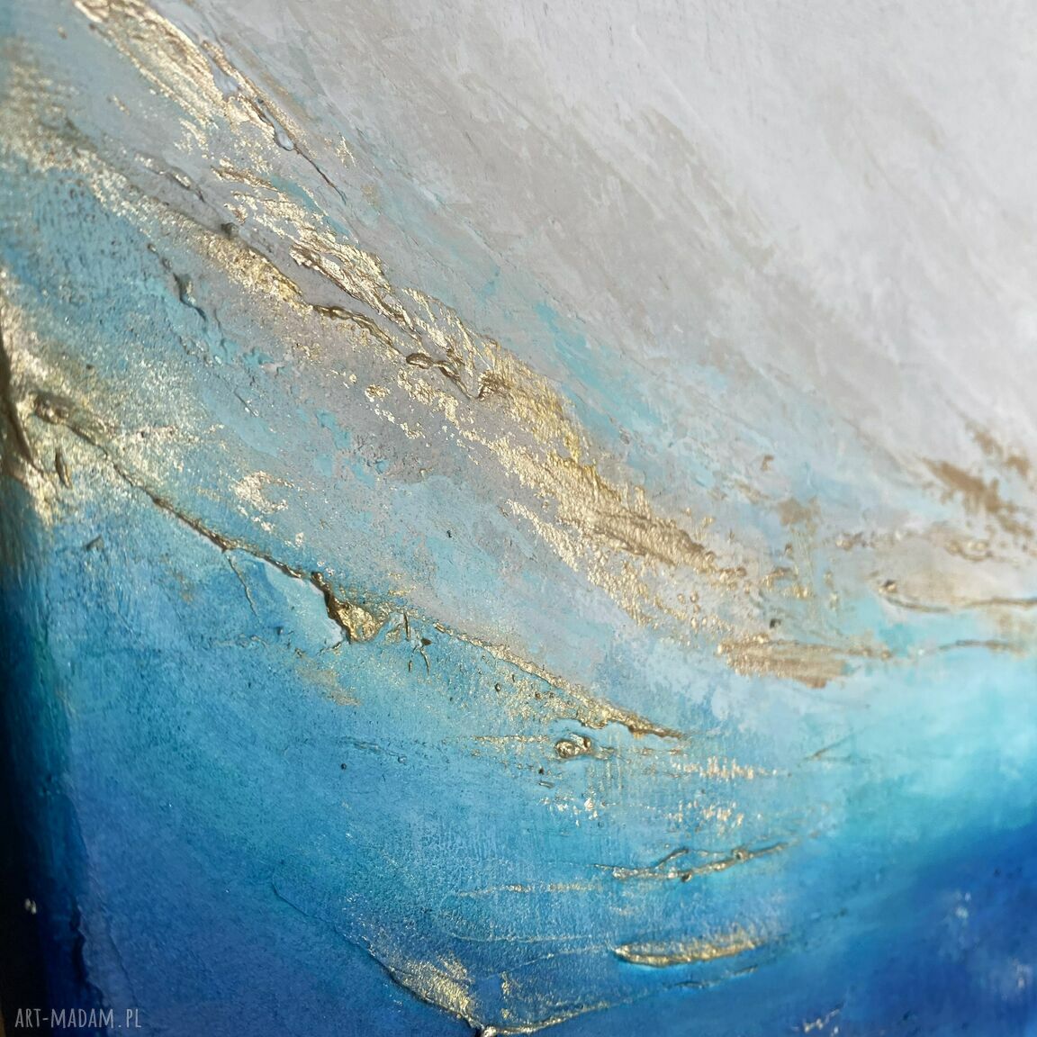 granatowy obraz abstrakcyjny na płótnie maldives VII 70x90 cm ღ art ...