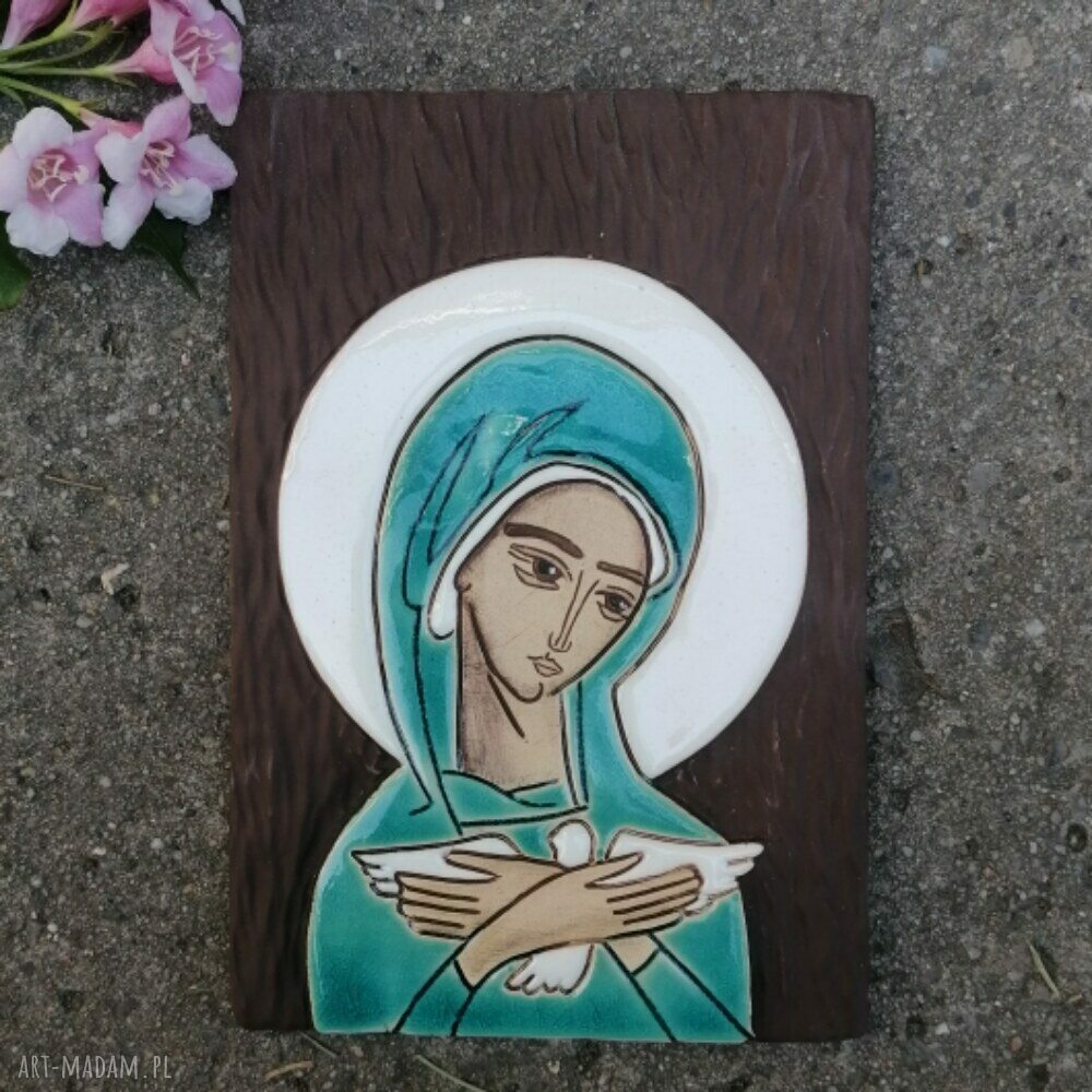 ikona ceramiczna z wizerunkiem maryi pneumatofora - ślub ღ art-Madam.pl