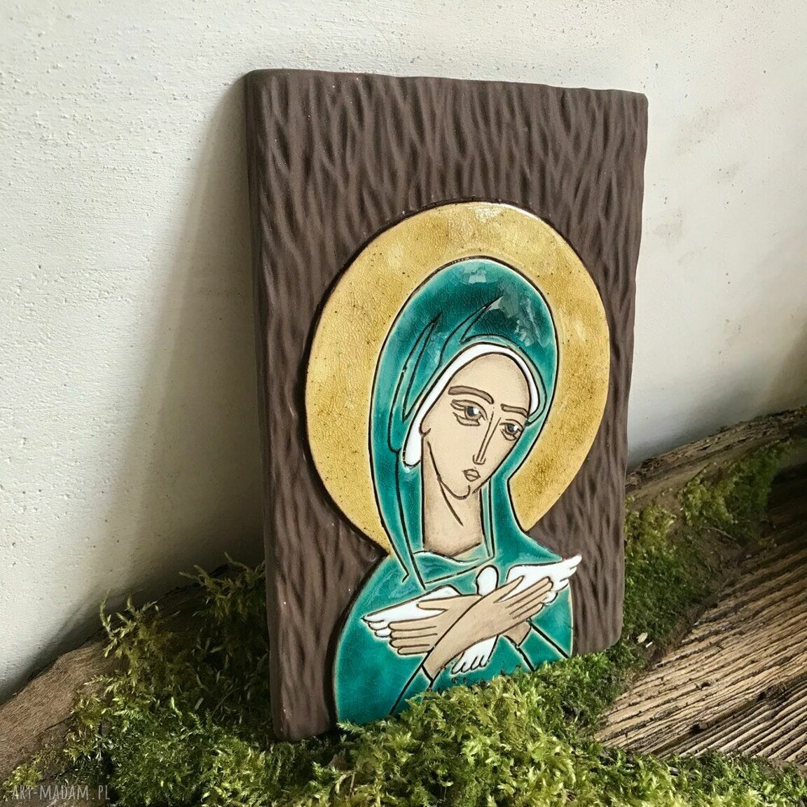 ikona ceramiczna z wizerunkiem maryi pneumatofora - ślub ღ art-Madam.pl