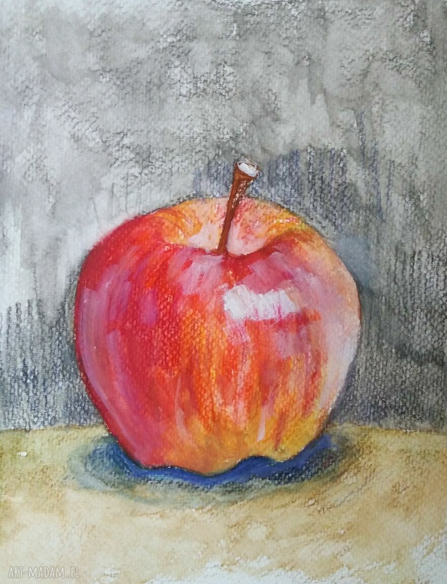 obrazy jabłko akwarela formatu 18/24 cm - Paulina ღ art-Madam.pl