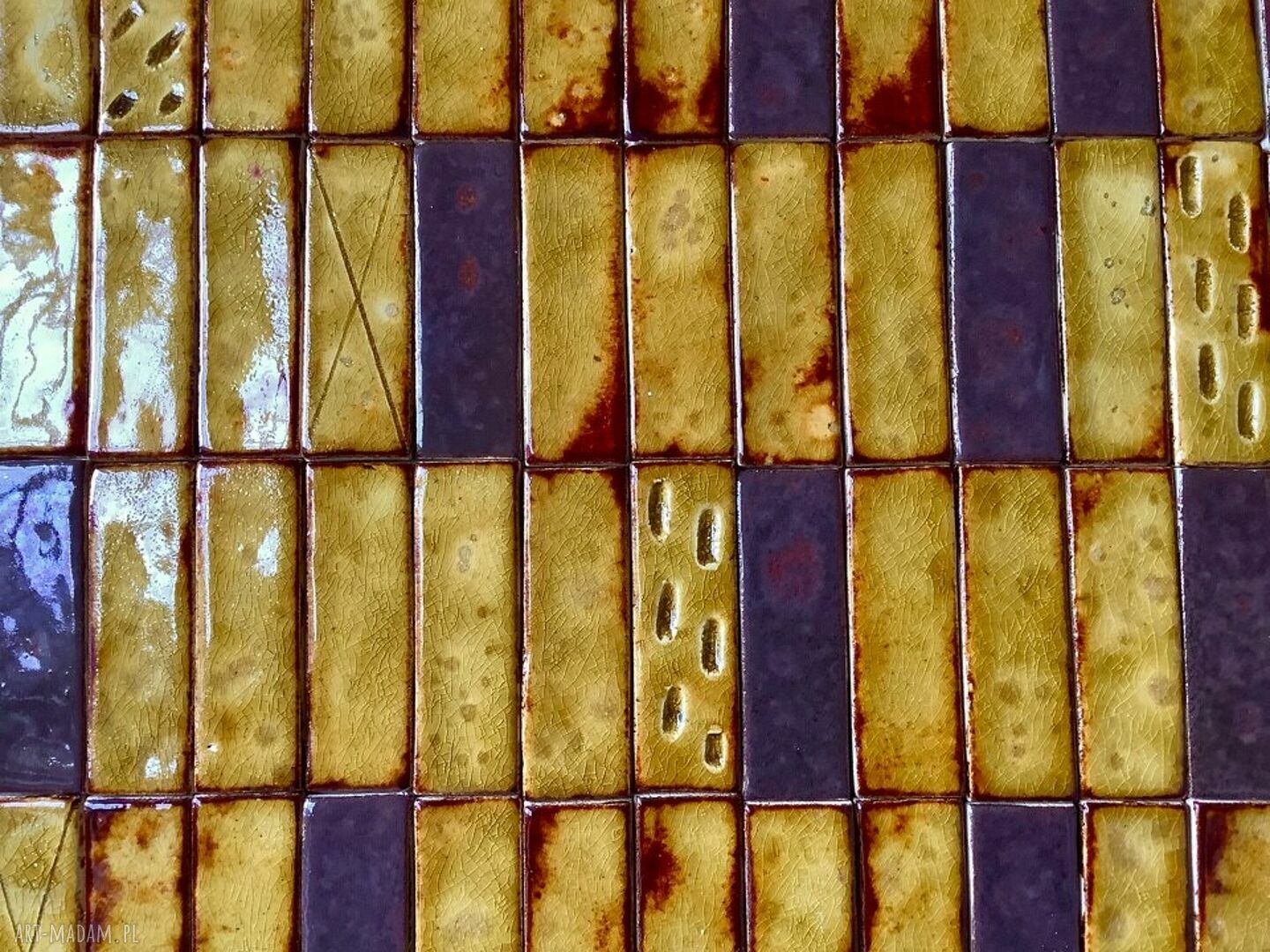 kafle ręcznie robione "ochra" - gustowne ღ art-Madam.pl