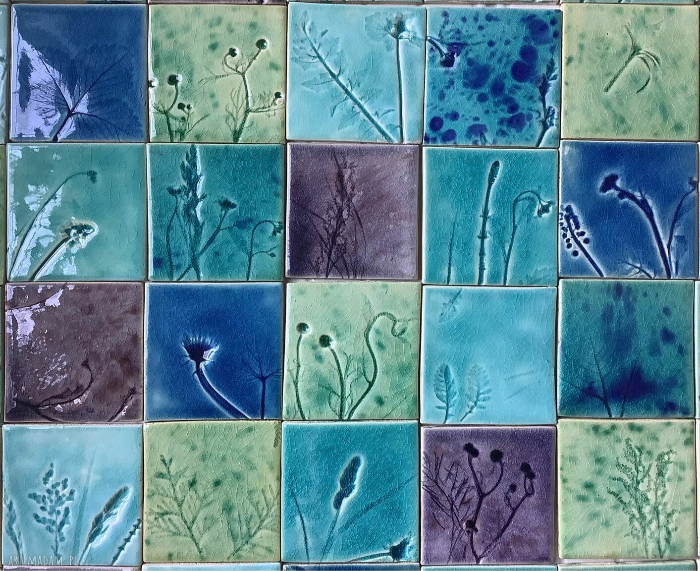 kafle ręcznie robione "wiosenny ogród ii" - Ręczne wykonanie ღ art-Madam.pl