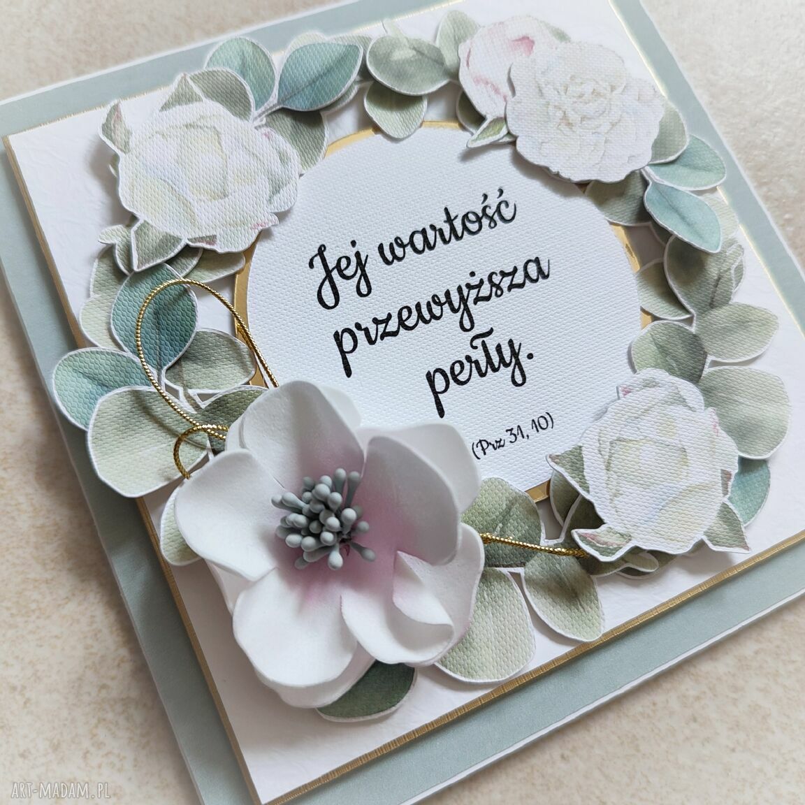 kartka z cytatem z pisma świętego - niepowtarzalne ღ art-Madam.pl