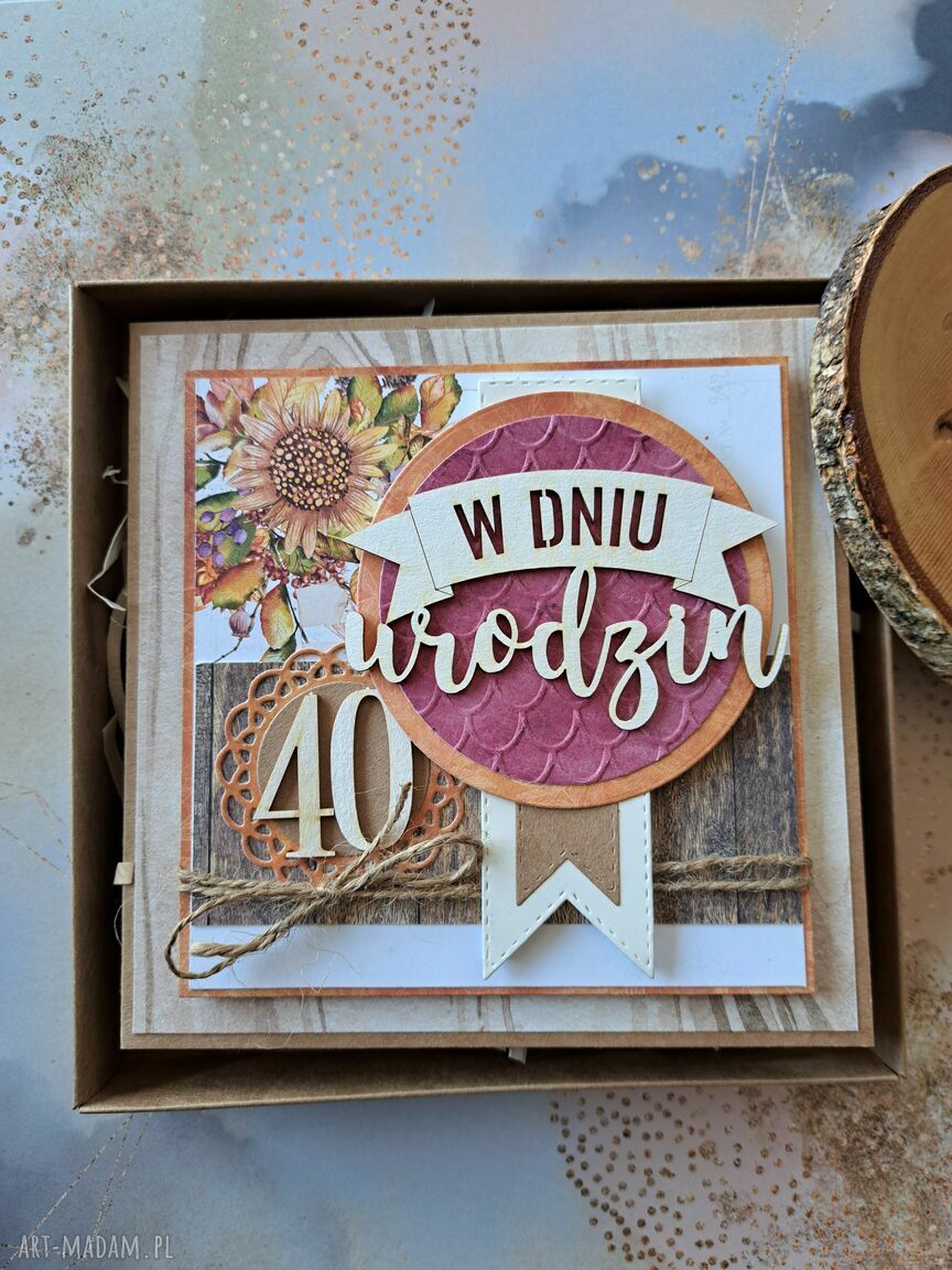 kartka z okazji 40 stych urodzin/ na 40 ste urodziny w pudełku ღ art ...