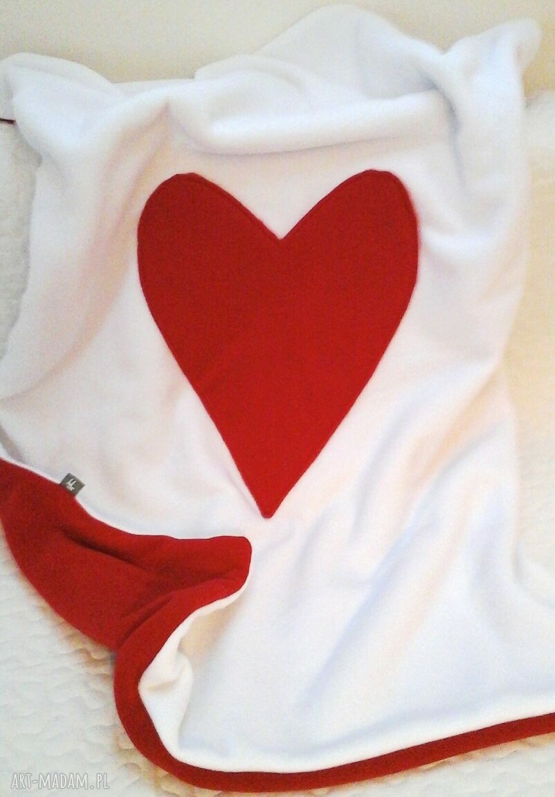 kocy koc M 100x145 serduszko basic truskawa - handmade pokoik ღ art ...