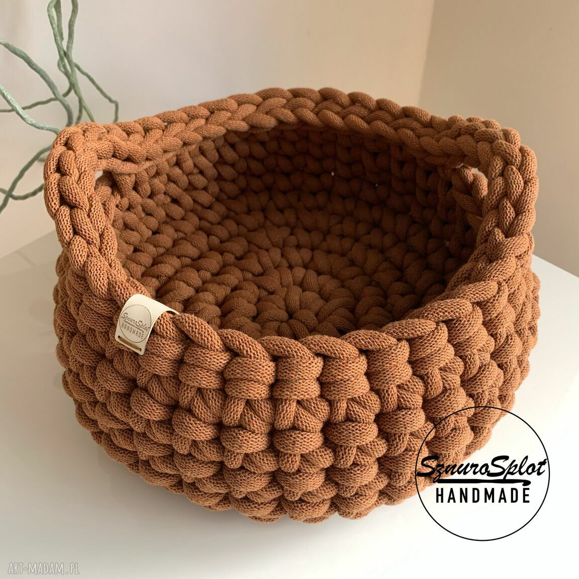 handmade kosze kosz z grubego sznurka bawełnianego ღ art-Madam.pl