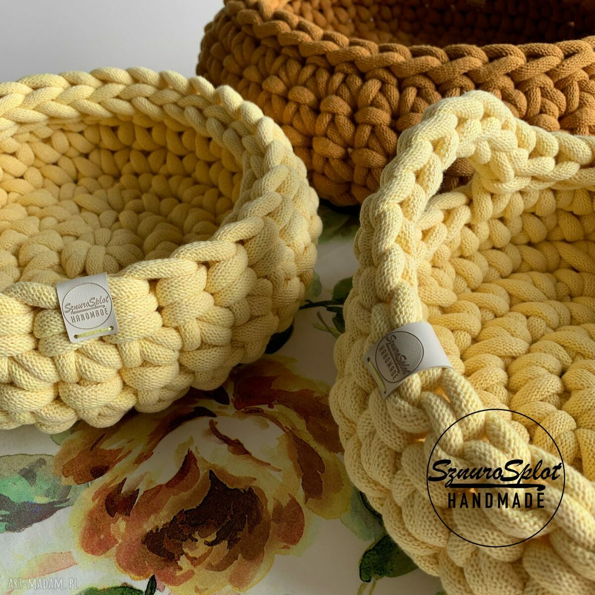 Koszyk na Pieczywo z Grubego Sznurka ღ art-Madam.pl