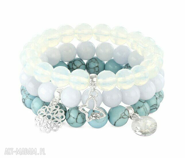 Lavoga • Light blue jade crystals & azure howlite set