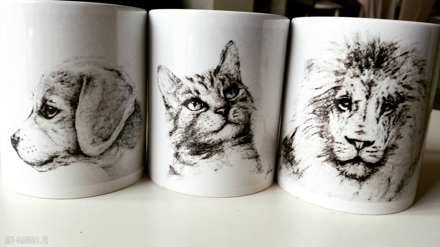 kubek pies rysunek rękodzieło - homeart