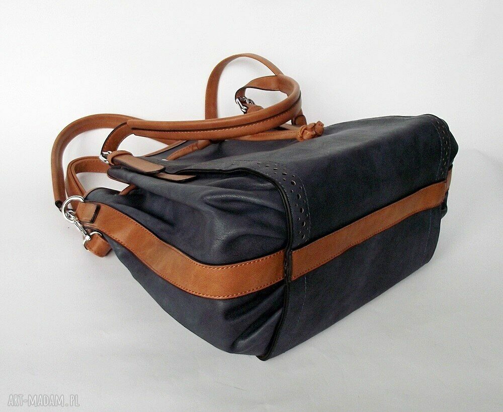 Fizka handmade • Torba na granatowa torebki na ramię