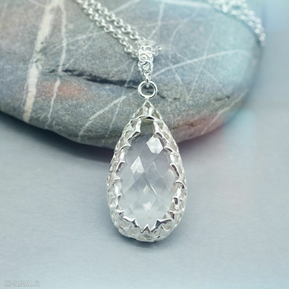 kwarc długi wisiorek "lothiriel" ღ art-Madam.pl