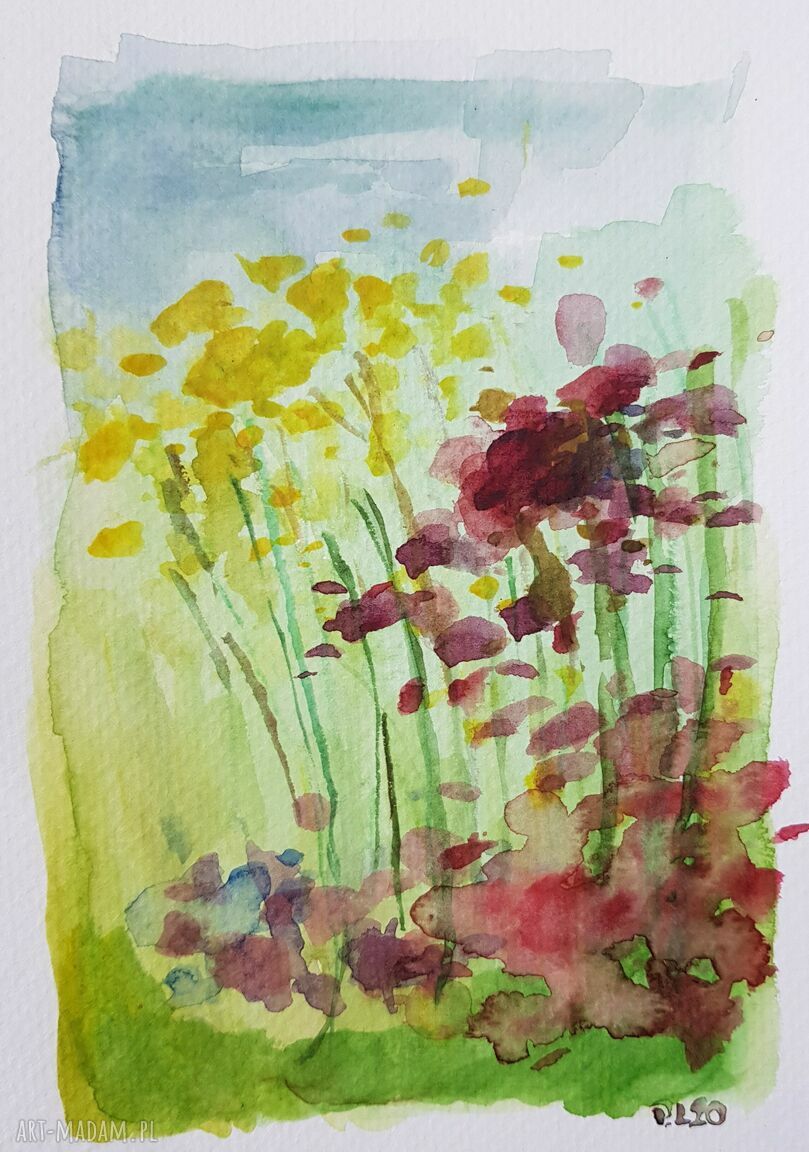 łąka akwarela ღ art-Madam.pl