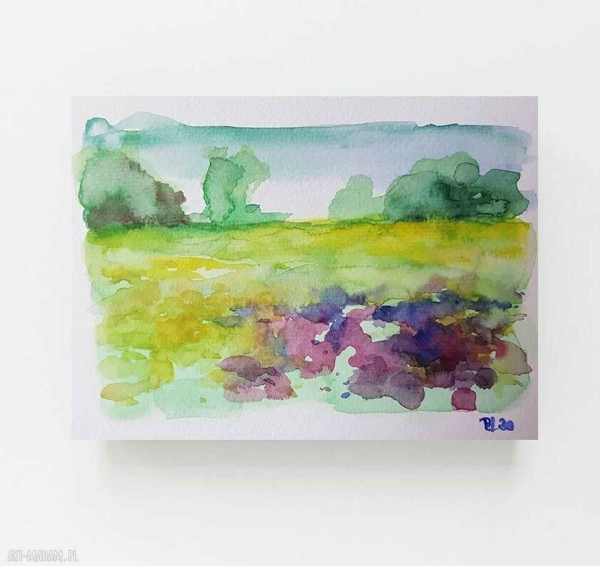 obrazy - łąka akwarela