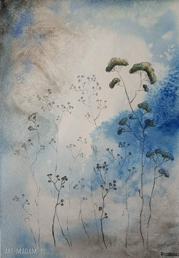 łąka akwarela formatu A4 - Paulina Lebida ღ art-Madam.pl