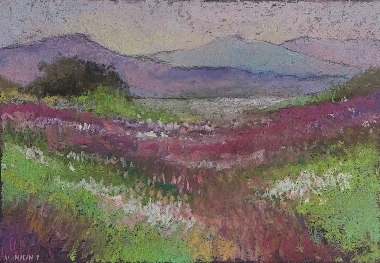 Łąka Rysunek Formatu A5 Pastelami Suchymi - Modne Obrazy, pejzaż ...