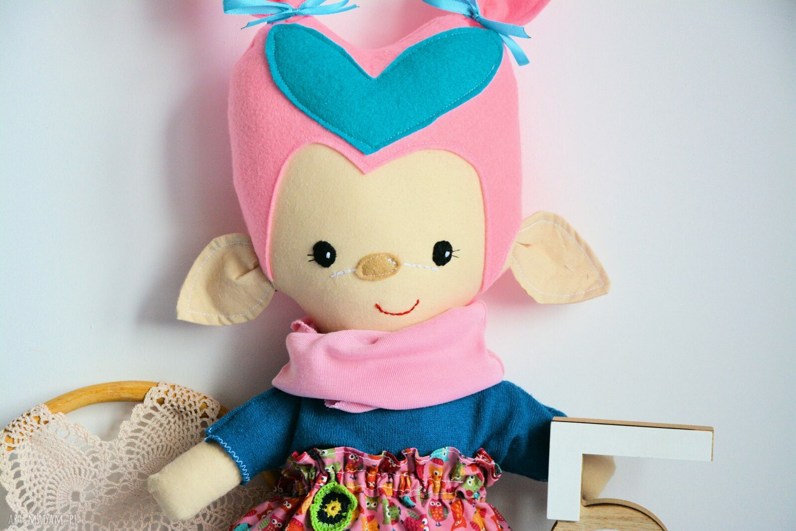 lala - troll - foszka - 46 cm, lalka dziewczynka, las bajka, urodziny ღ ...