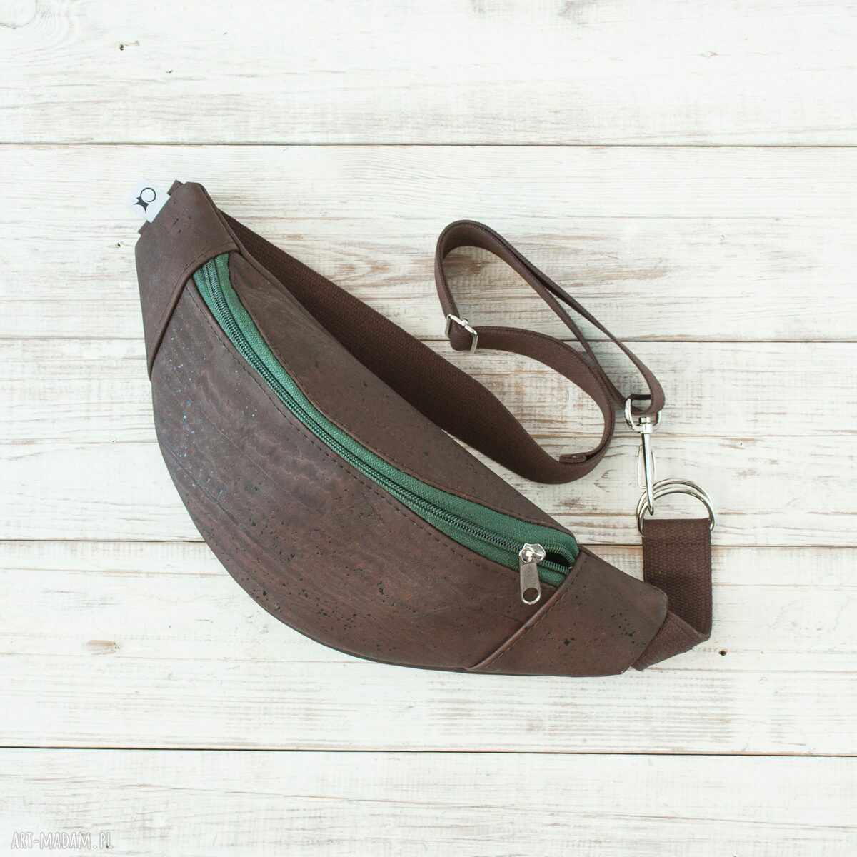 Joanka z • Nerka mini korek ciemny bór torebki nerki